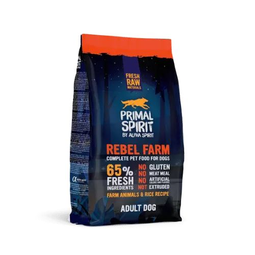 פרימיל ספיריט מזון מלא לכלב 1 ק"ג Rebel Farm - Rabbit Hole Rabbitry